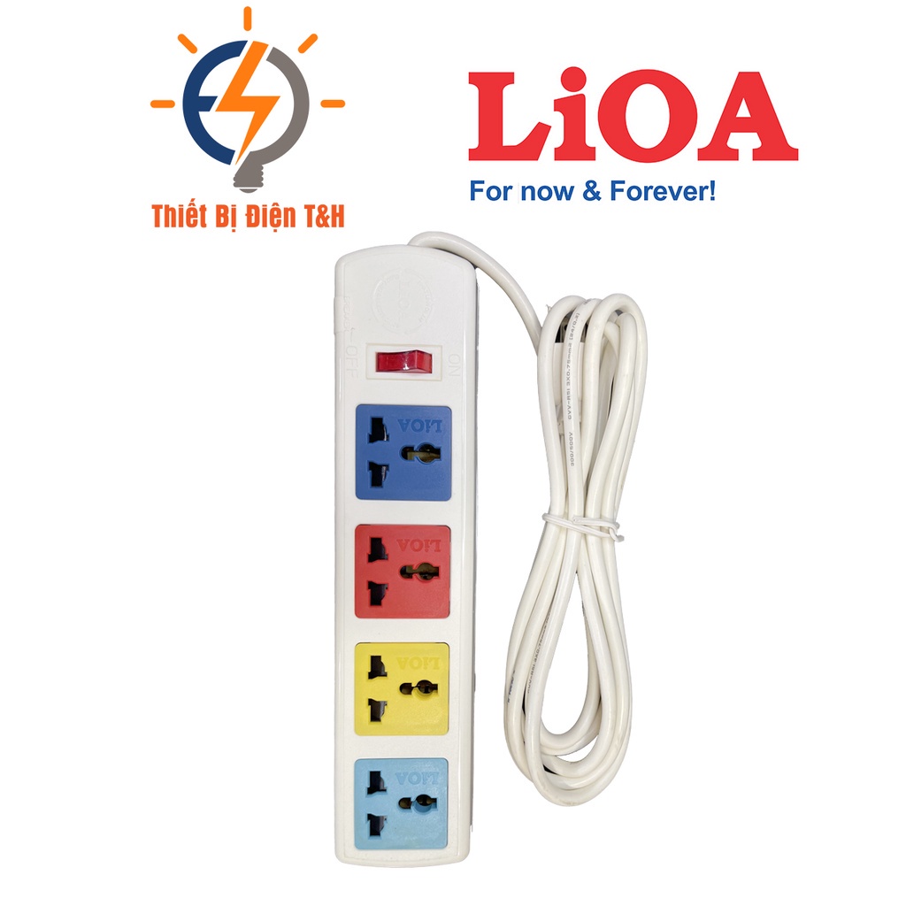 Lioa Multifunction Power Socket, 2200W, 4 Sockets, 1 Switch, 3M, 5M, 4D32WN - 4D52WN Power ...