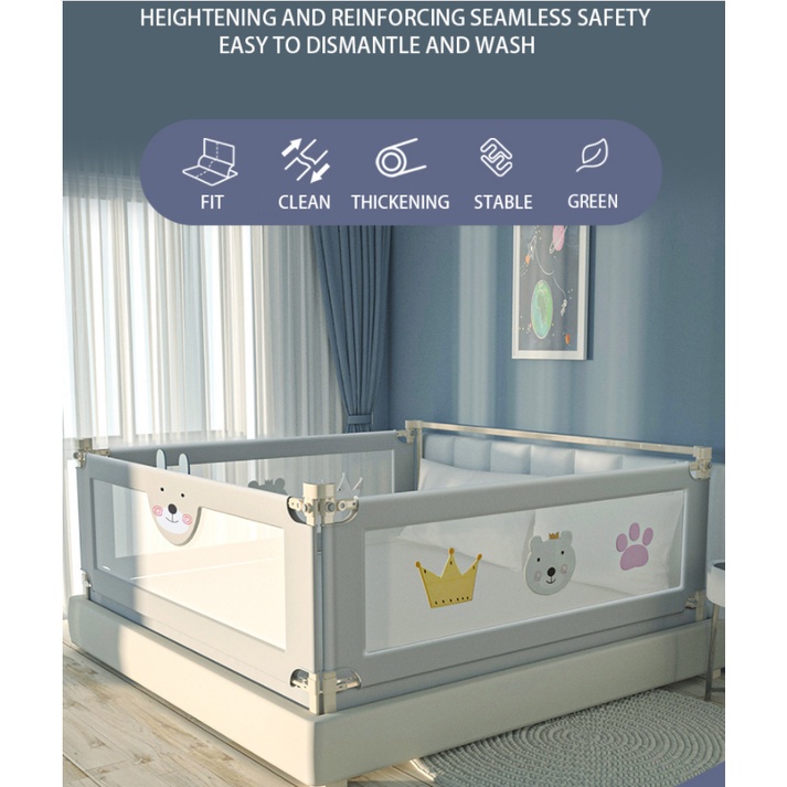 safety bed fence anti-fall protection Pagar Katil Bed Rail Baby Safety ...