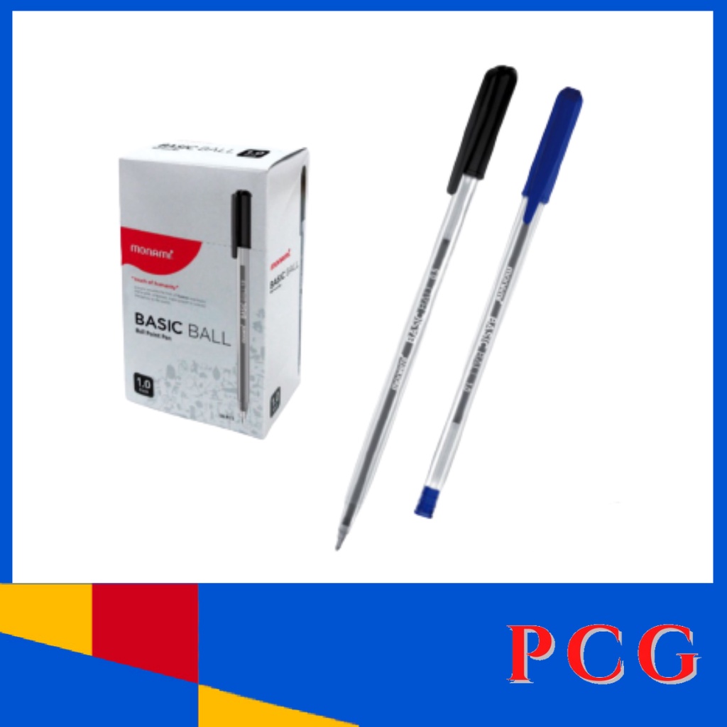 Monami Basic ball pen [0.5, 0.7, 1.0] Black/Blue/Red | Shopee Malaysia