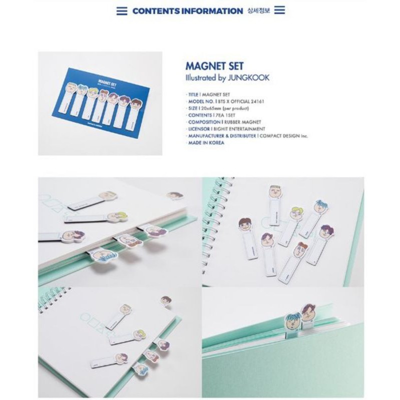 [READYSTOCK] BTS Magnet Set Illustrated by Jungkook | Shopee Malaysia
