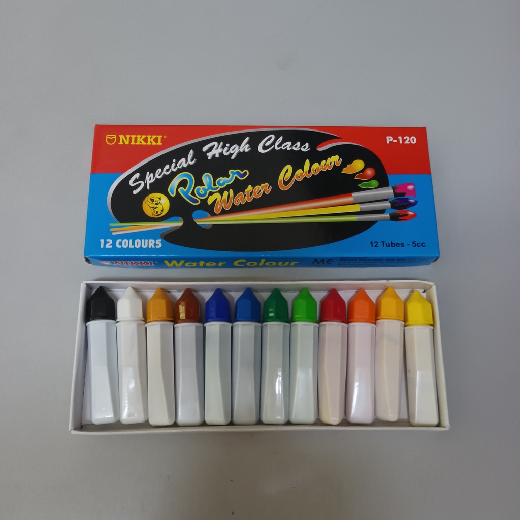 NIKKI Water Colour P-120 ( 12 colours)(5cc )/ Warna Air Lukisan ...