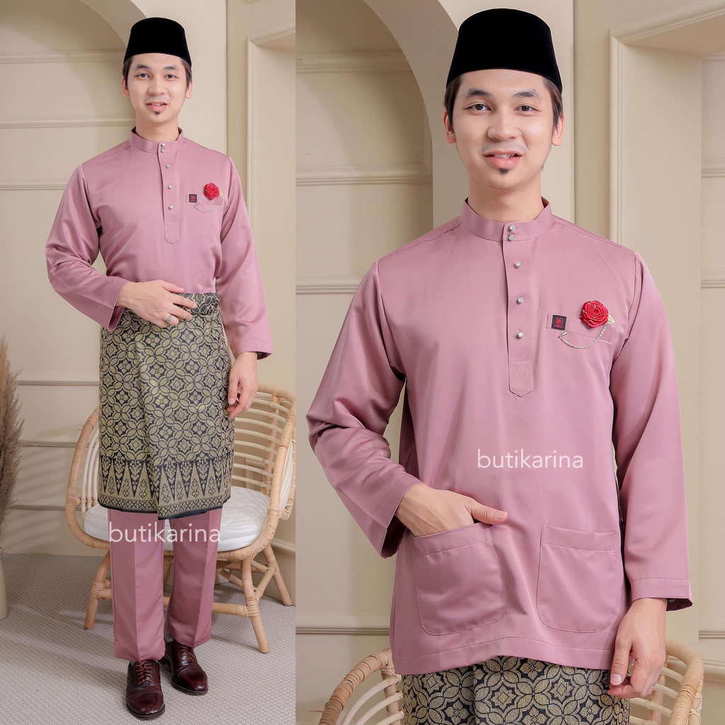 BAJU MELAYU PINK BELACAN BAJU MELAYU RAYA 2023 NEW ARRIVAL | Shopee ...