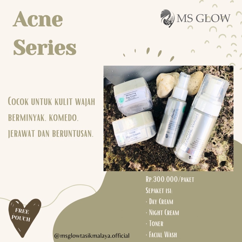 MS GLOW ACNE SERIES PACKAGE - ACNE PACKAGE MS GLOW FACIAL MOISTURIZER ...