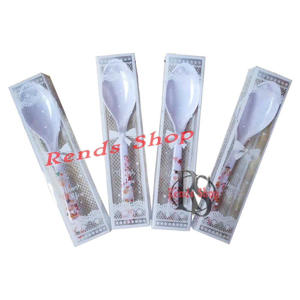 Melamine Tablespoon Souvenirs with Mica Motif Packaging Wedding Gift ...