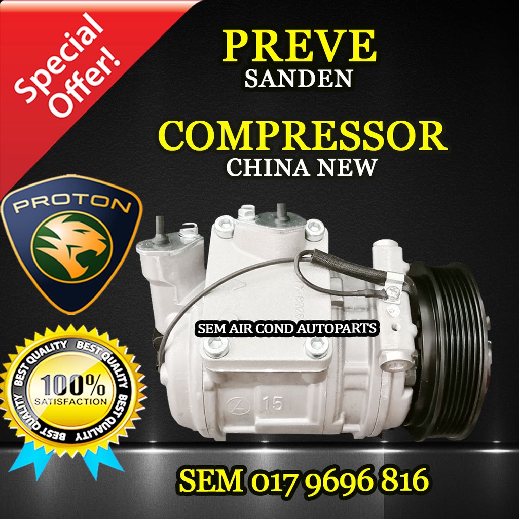 PROTON PREVE OEM CHINA NEW SANDEN SD COMPRESSOR/ KOMPRESOR (CAR AIRCOND ...