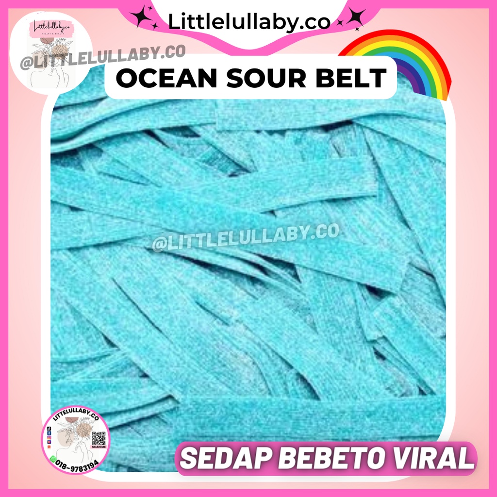 [Ocean Raspberry Sour Belt] Sour Candy Halal Gummy Bebeto Snack Gummi ...