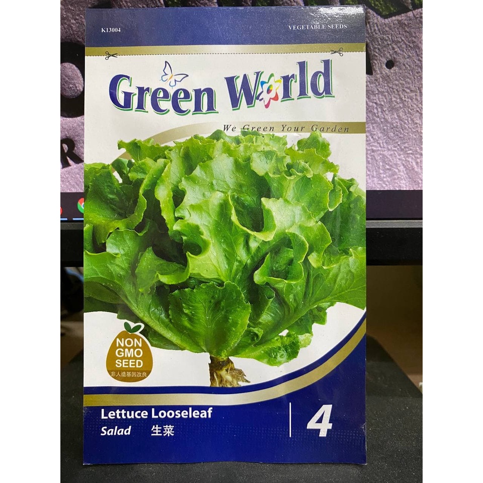 Benih Salad/Lettuce Looseleaf GREEN WORLD 4 (500 biji) | Shopee Malaysia