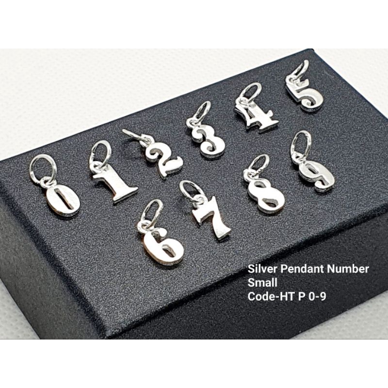 READY STOCK 】( 1 PCS ) 925 纯银数字吊坠 ( 925 Silver Pendant Number ...