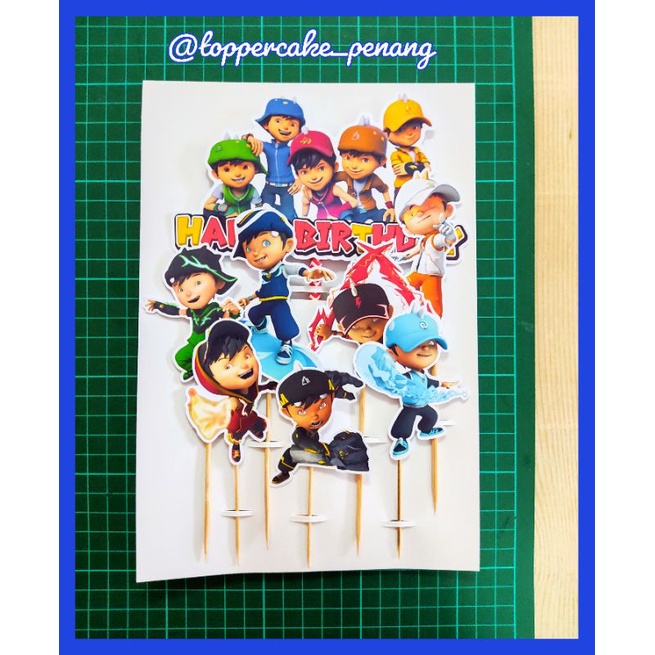 Boboiboy Galaxy Happy Birthday Decoration Set Cake Topper for Birthday ...