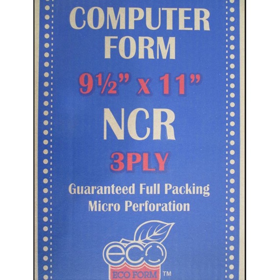 Computer Form NCR Paper - 9.5" X 11" / All White 500 Fans Sonoform ...