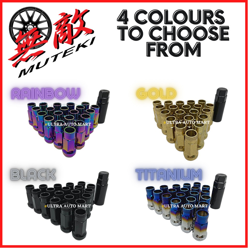 20PCS Muteki Super Tuner SR48 Set 12mm x 1.5mm SR Series Open End Lug ...