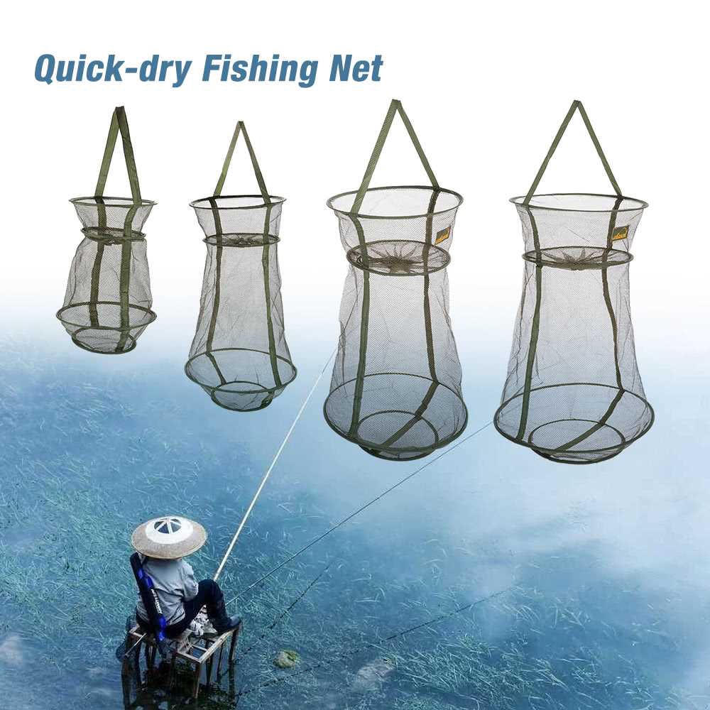 3 Layers Quick-dry Fishing Net Trap Net Mesh Folding Shrimp Nets Cage ...