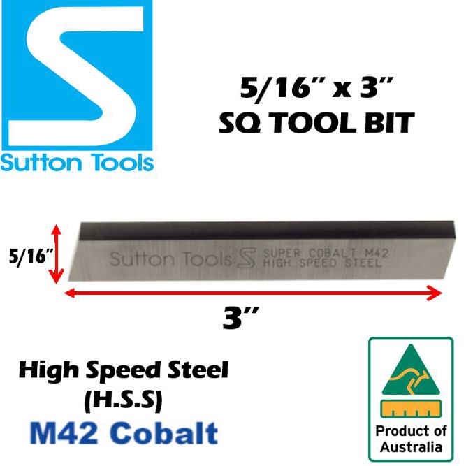 SQUARE TOOL BIT SUTTON TOOLS HIGH SPEED STEEL TOOLBIT M42 COBALT CUTTER ...
