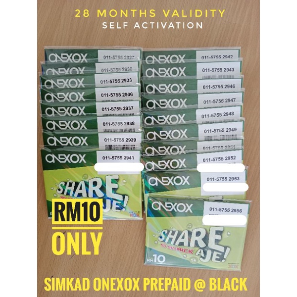 O.) Simkad Onexox Prepaid 28 bulan Tempoh Sah ~ Pilih Nombor | Shopee ...