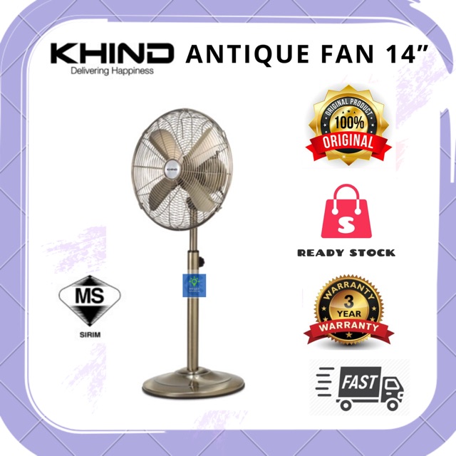 [3 YEARS WARRANTY] KHIND OLD SCHOOL ANTIQUE FAN SF141 14” / KHIND KIPAS ...