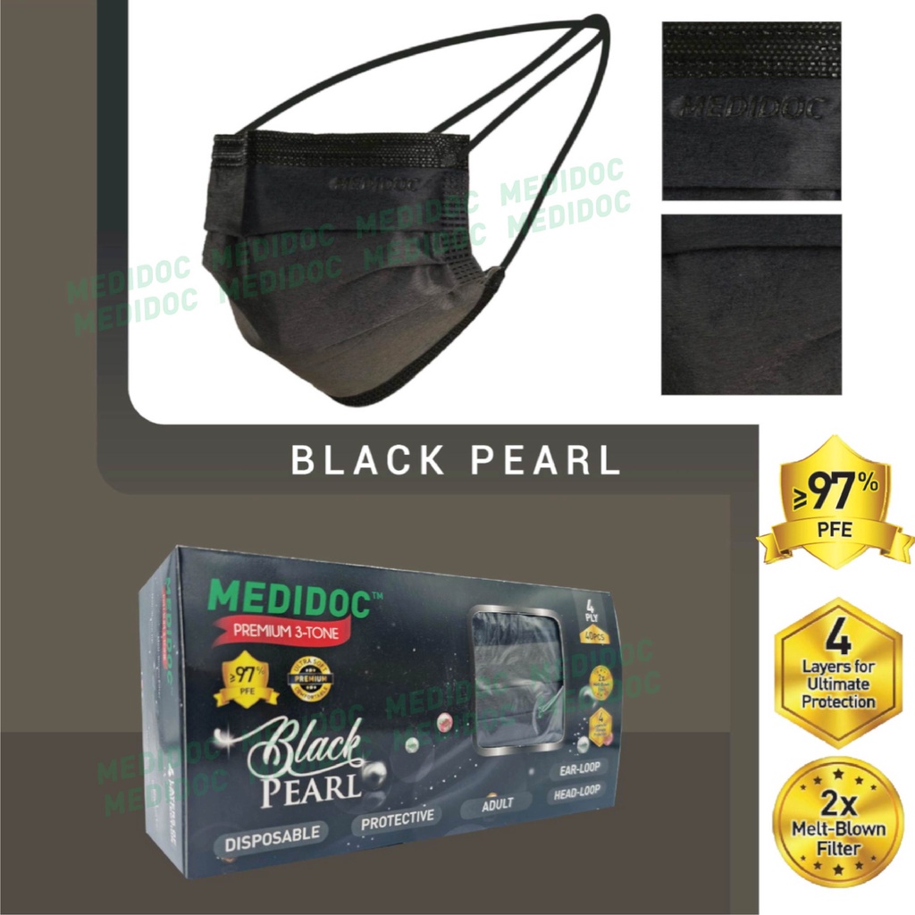 MEDIDOC Rose Gold 3Tone 3ply/4ply Headloop & Earloop Flat Mask | Shopee Malaysia