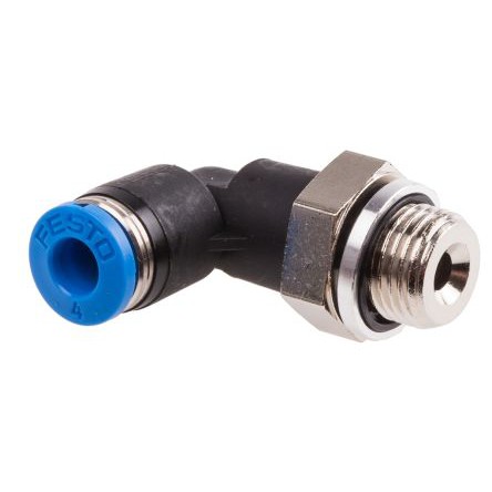 Festo Threaded-to-Tube Pneumatic Elbow Fitting G 1/8 to Push In 4 mm, QS Series, 14 bar (QSL-G1 ...
