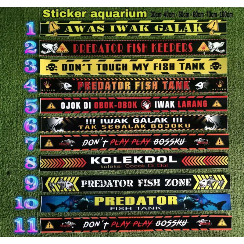 Predator AQUARIUM Sticker IWAK GALAK/GALAK Fish WATERPROOF | Shopee ...