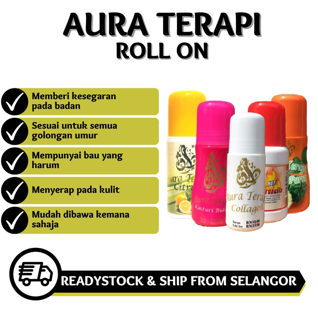 Aura Terapi Aura Serai Wangi Aromaterapi Wangi Minyak Panas Bara Terapi Roll Collagen 10 Jenis ...