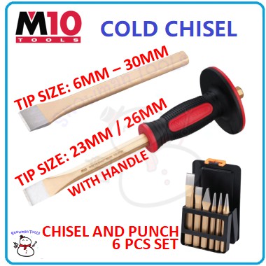 M10 6MM-30MM COLD CHISEL PAHAT BESI CHISEL WITH HANDLE 23MM 25MM CHISEL ...