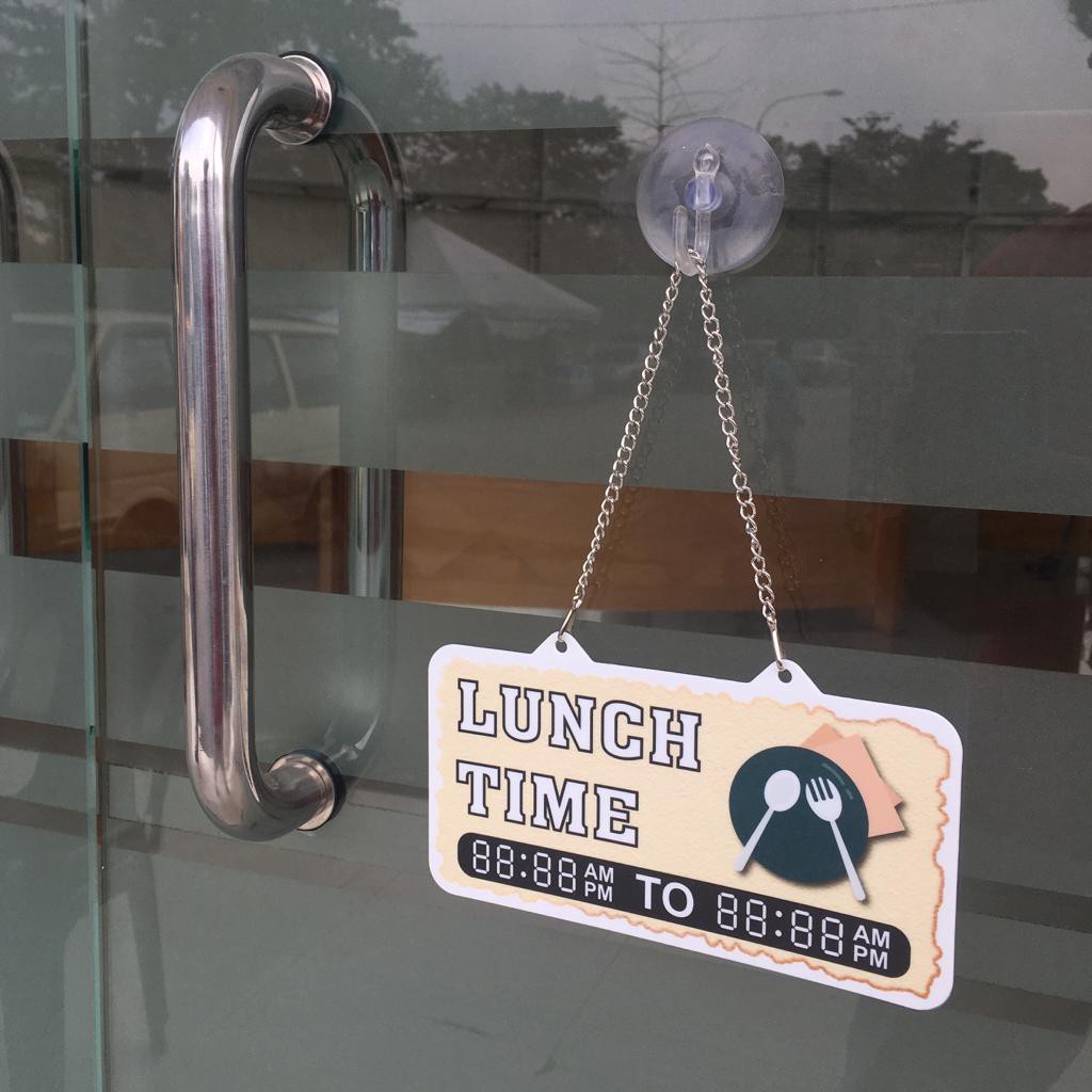 SB3920B LUNCH TIME / OPEN FOR BUSINESS PP SIGN BOARD (CHAIN AND SUCTION ...