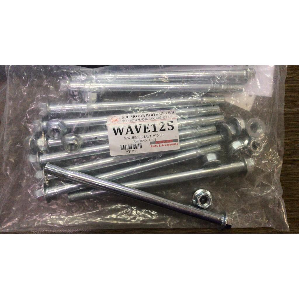 FRONT WHEEL SHAFT WITH NUT FOR HONDA WAVE 125 | Shopee Malaysia