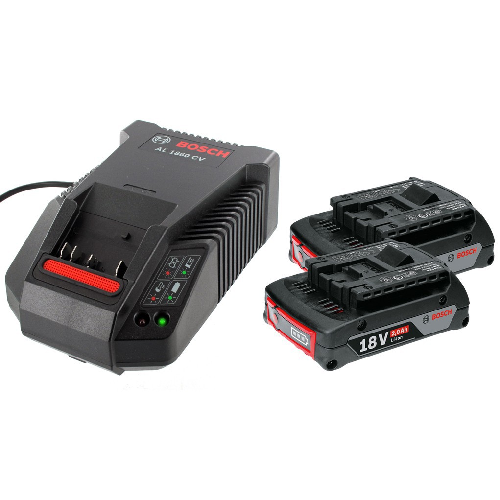 BOSCH STARTER KIT 18V-2.0AHX2 BATT, AL1860CV CHARGER - 1600A001AZ ...
