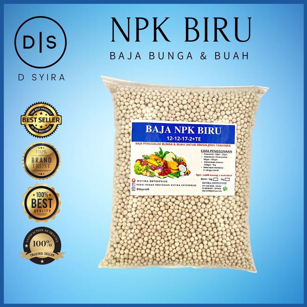 1KG🔥Baja Buah👉 Baja Bunga👉 NPK BIRU Nitrophoska 12-12-17-2+8S+TE 👉 Kuda ...
