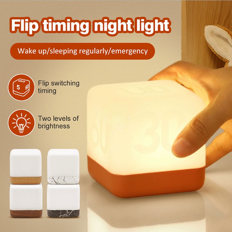 Night Lights LED 1200mAh Flip Timer Night Light USB Home Decoration ...