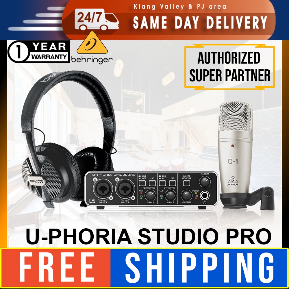 Behringer U-PHORIA Studio Pro Recording/Podcasting Bundle with UMC ...