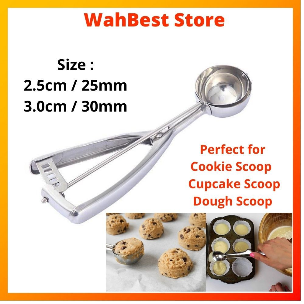 Stainless Steel Small Ice Cream Scoop 2.5cm 3cm 25mm 30mm Icecream Cup ...