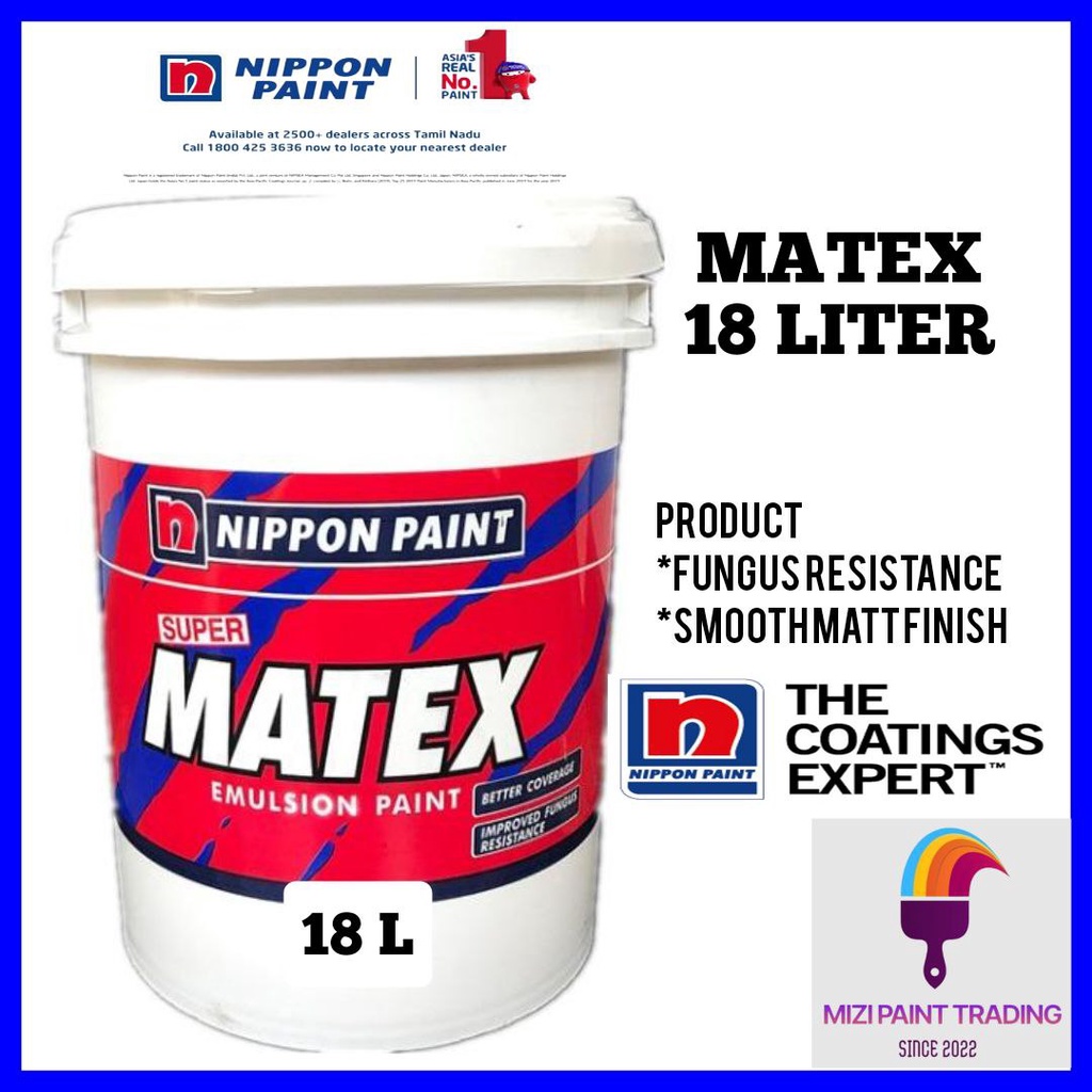 18L Nippon Paint Super Matex Emulsion Interior Wall & Ceiling Paint | Shopee Malaysia