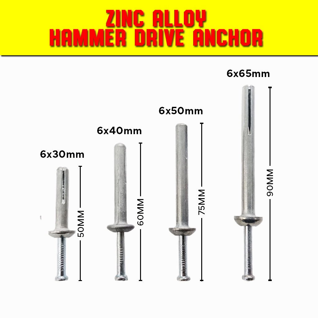 [10PCS] Speedplug Zinc Alloy Hammer Drive Anchor HDA #6 x 30mm, 40mm ...