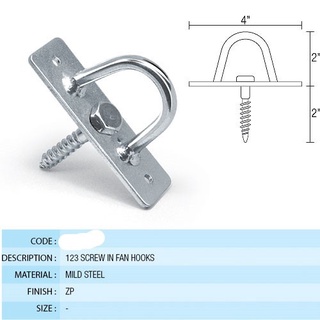 Ceiling Fan Hook ( D-Type / Screw Type /J Hook /U-Type /124 ) (Untuk ...