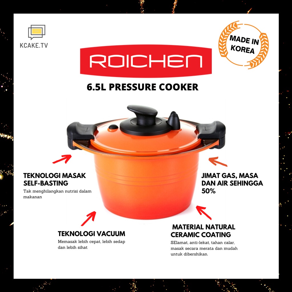 Roichen Ceramic Low Pressure Cooker 6.5L | Shopee Malaysia