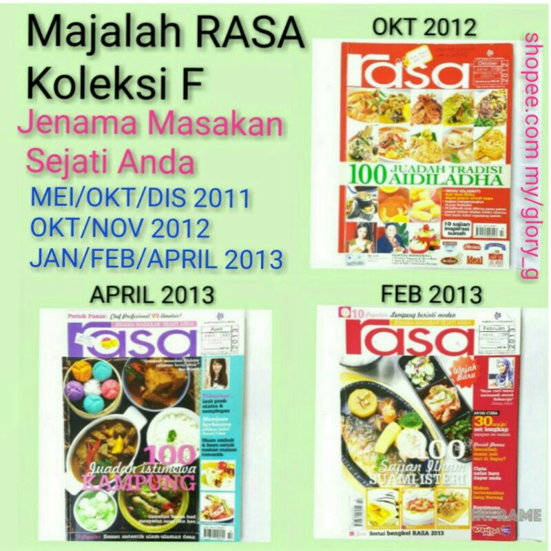 Majalah RASA Koleksi F-preloved | Shopee Malaysia