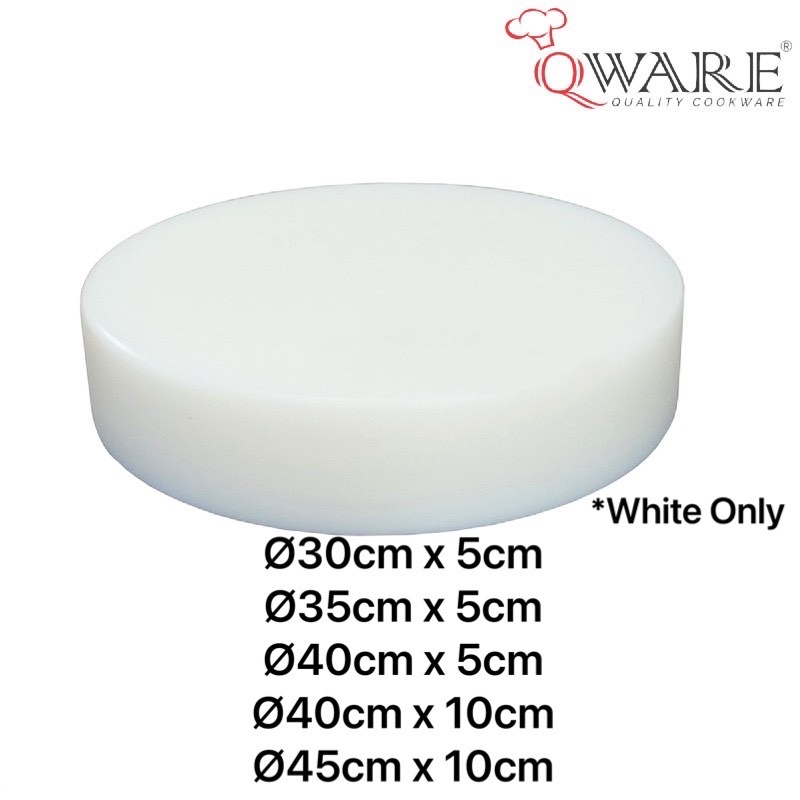 QWARE Round White Red Chopping Board Cutting Board Plastic Anti ...