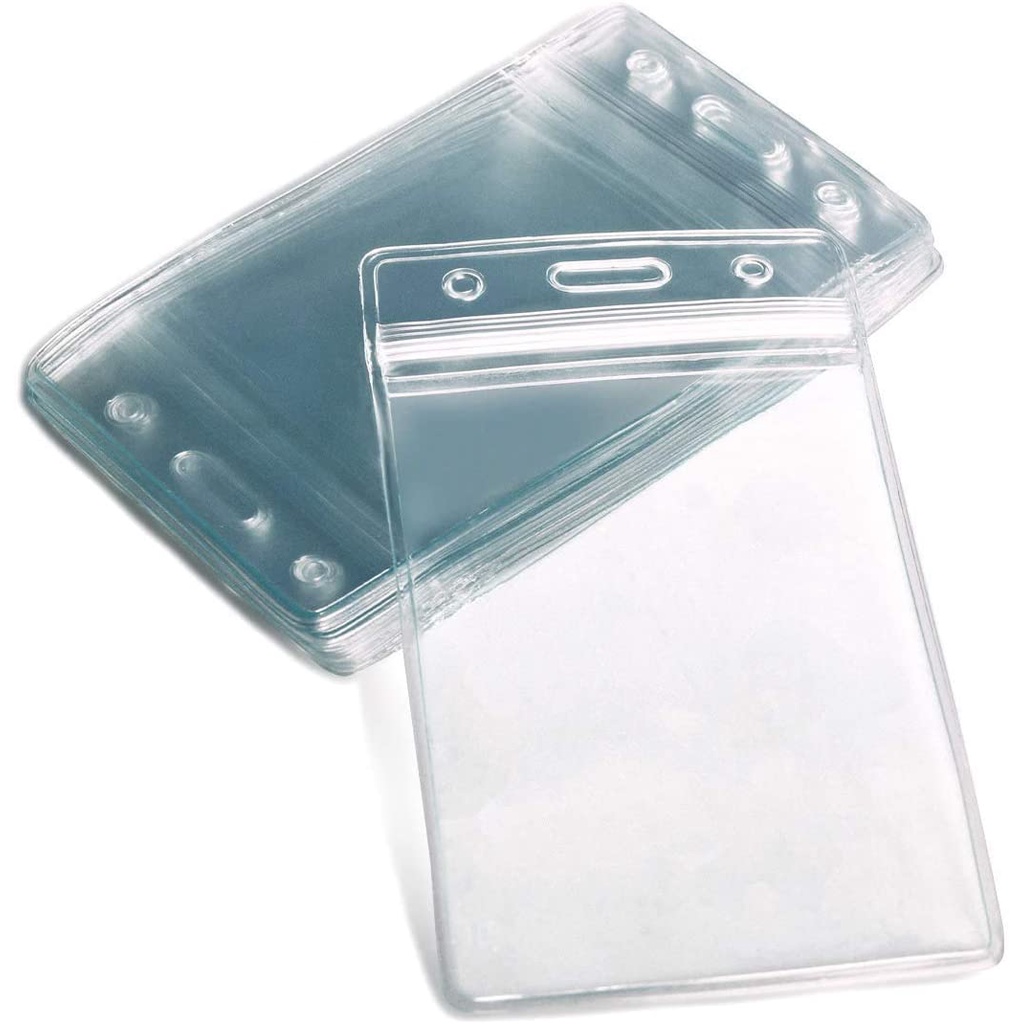 Transparent ID Name Tag Card Holders Plastic PVC Zip Lock Name Badge ID ...