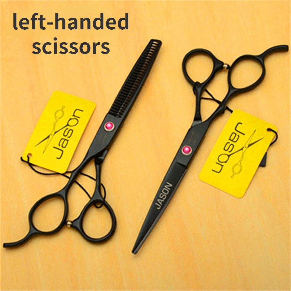 Jason / JASON 5.5 inch 6.0 inch left-handed scissors black hairdressing ...