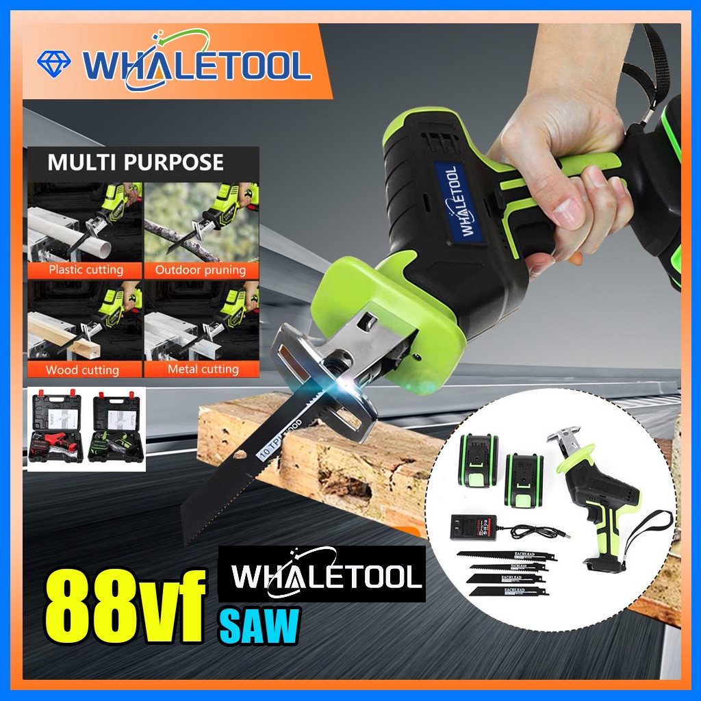 88V Cordless Reciprocating Saw +4 Saw blades cutter Metal Cutting Wood ...
