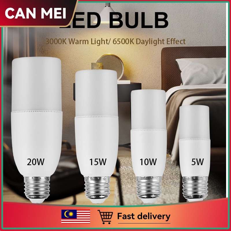 【Local】LED Bulb 5W 10W 15W 20W Daylight Effect Light Bulb White Lamp E27 Mentol Lampu Lighting ...