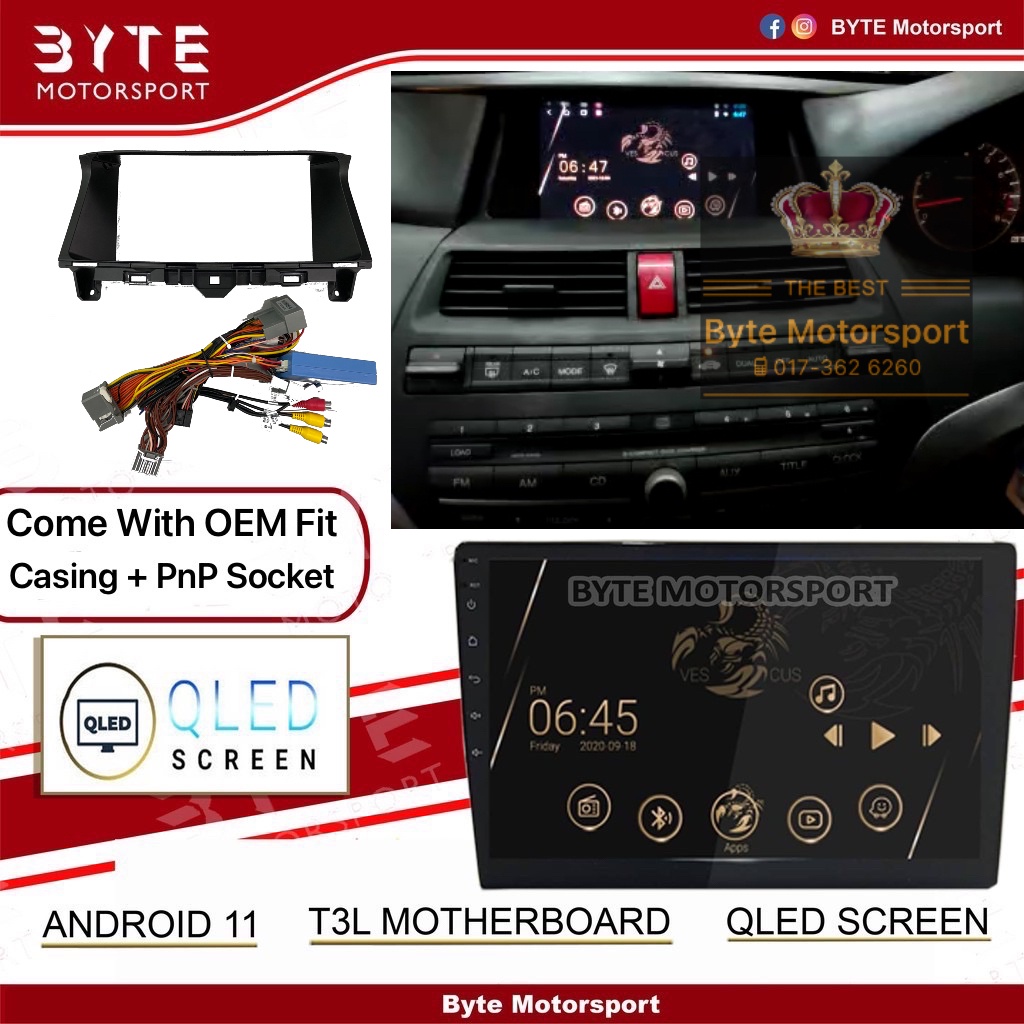 🦂VESCUS 🦂[2+32] DSP 📳4G Sim📳 Octa-Core Processor QLED Screen Honda Accord 08-13 9" Android ...