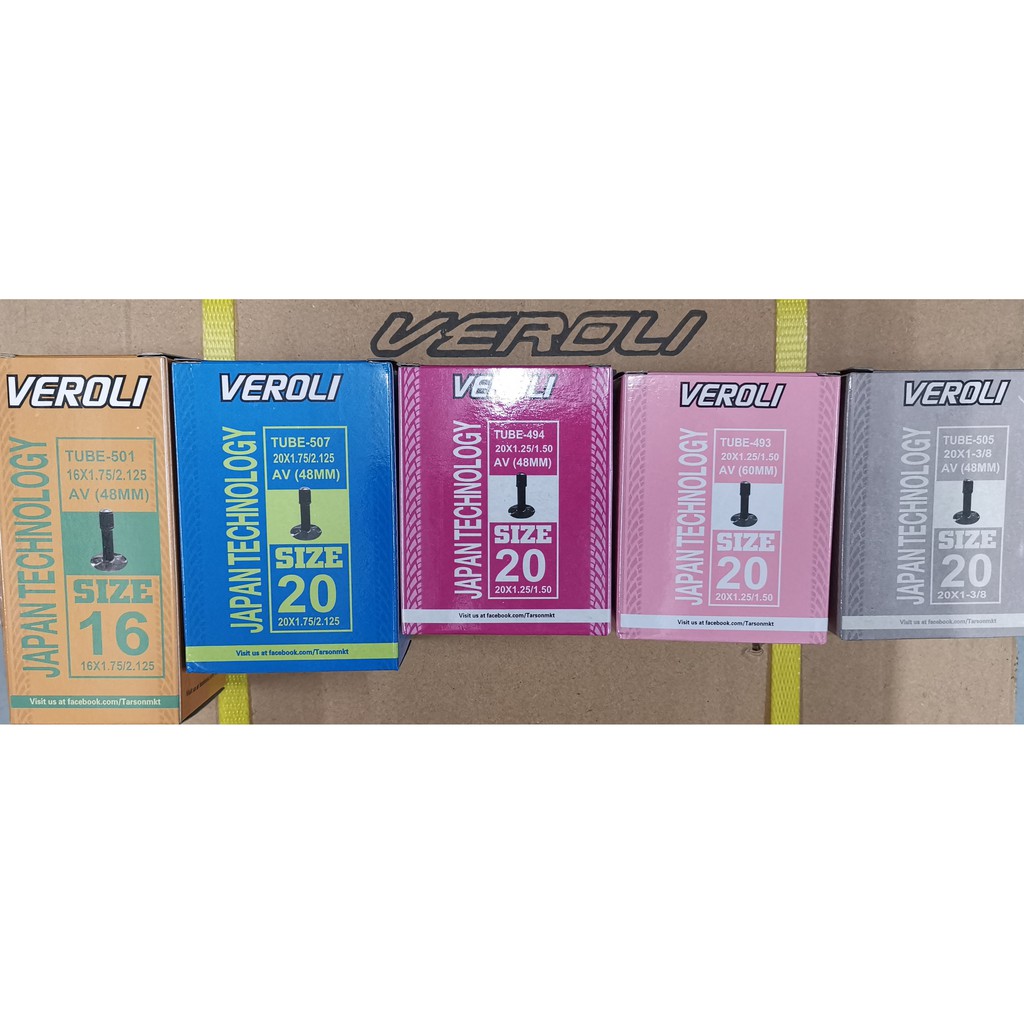 Veroli Bicycle Tube /Tiub Basikal Size 16x1.75/2.125,20x1.25/1.50/2.10 ...