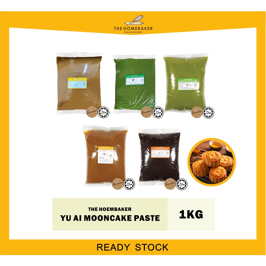 Yu Ai Less Sweet Mooncake Paste 1kg Pure Lotus / Dauyong / Pandan ...
