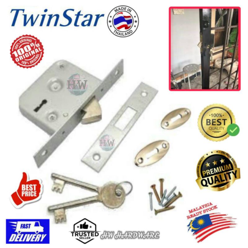 💯% ORIGINAL TWIN STAR Heavy Duty Gate Lock / Metal Door Lock / Iron ...