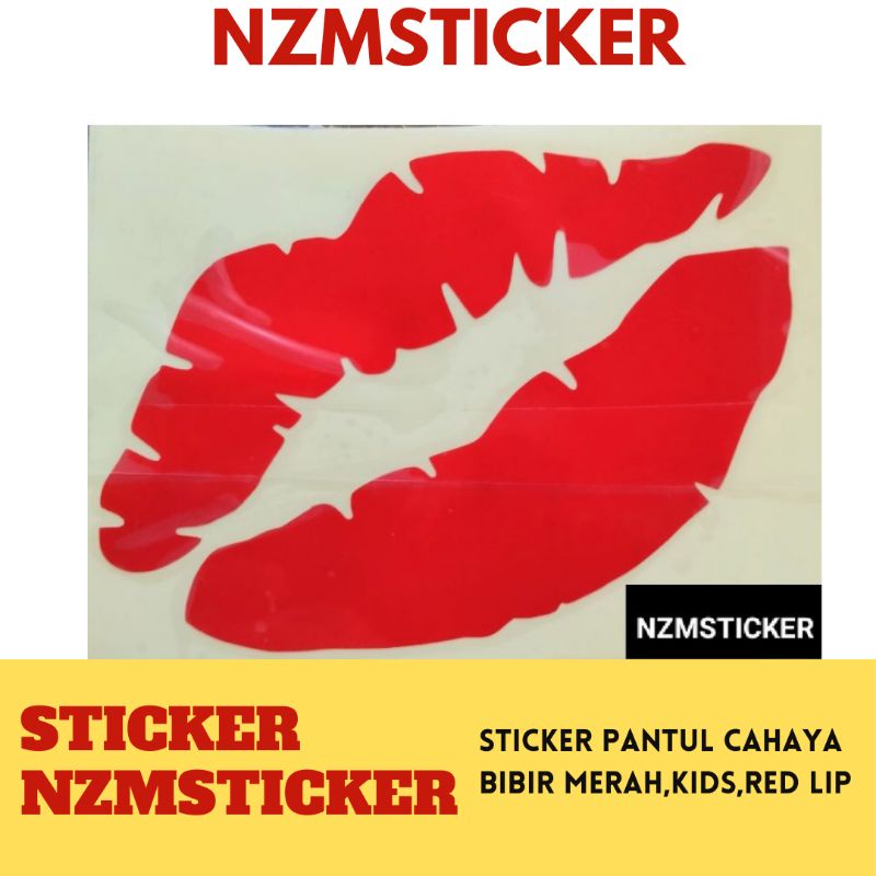 Cutting sticker KISS/RED LIP/BIBIR MERAH pantul cahaya(reflective ...