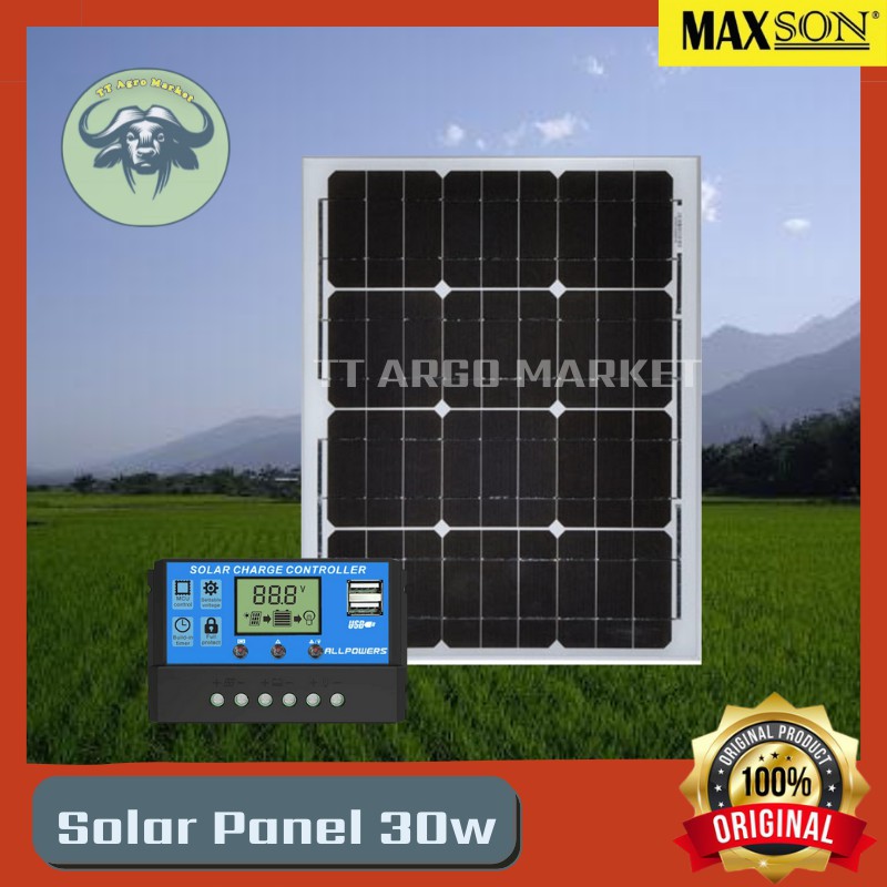 30W MAXSON Solar Pane /Solar System (Electric Fence/ Farm Fencing/ Pagar Elektrik/ Pagar Kebun ...