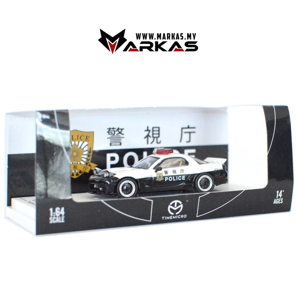 (NOT SEALED FOC PROTECTOR) TIME MICRO 1/64 MAZDA RX7 JAPANESE POLICE ...
