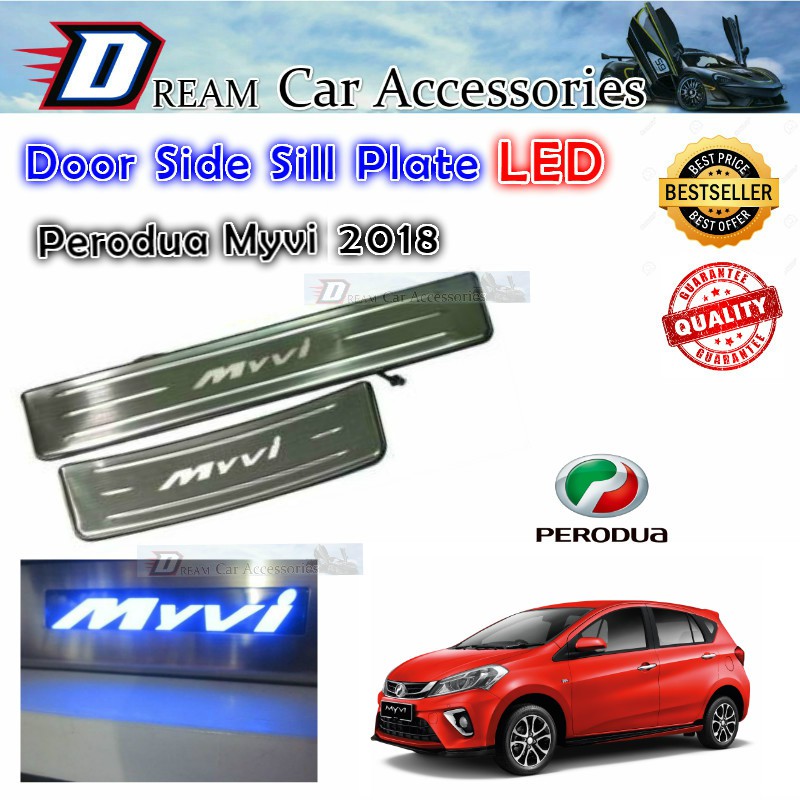 Perodua Myvi 2018 LED Side Sill Plate / LED Blue Door Step | Shopee ...