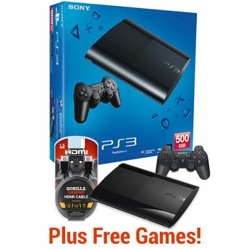Ps3 SUPER Slim 500gb Jailbreak PS3 FREE 75+- GAMES(Latest Model)(READY ...